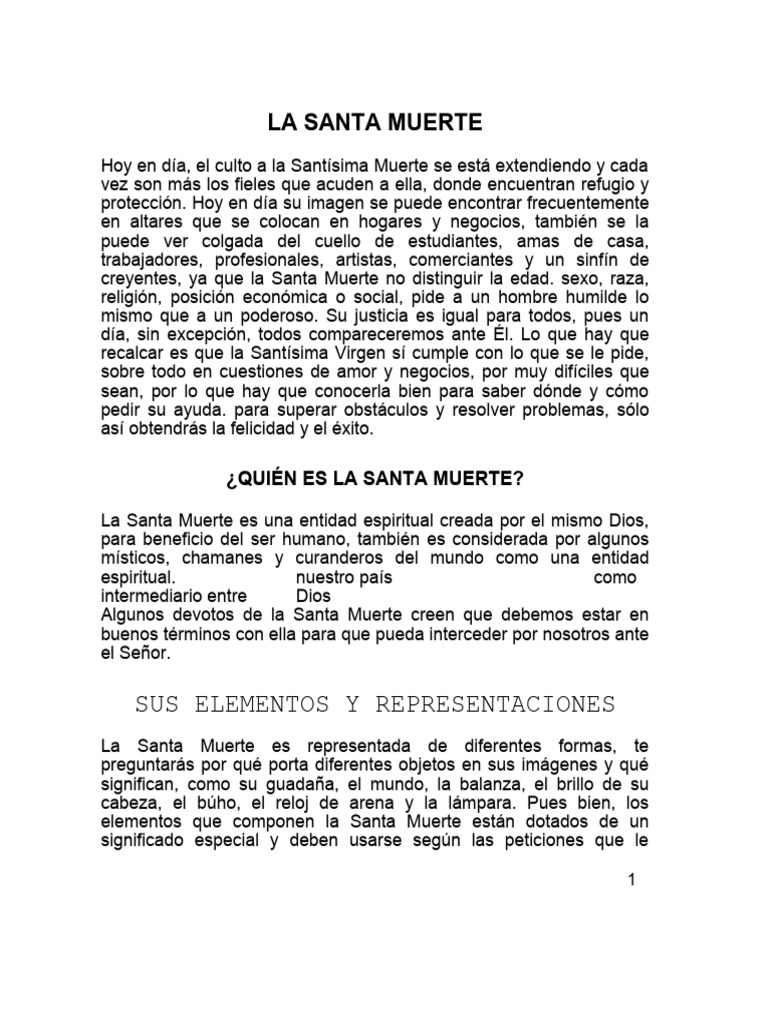 Libro Gratis de La Santa Muerte PDF | PDF | Oración | Altar