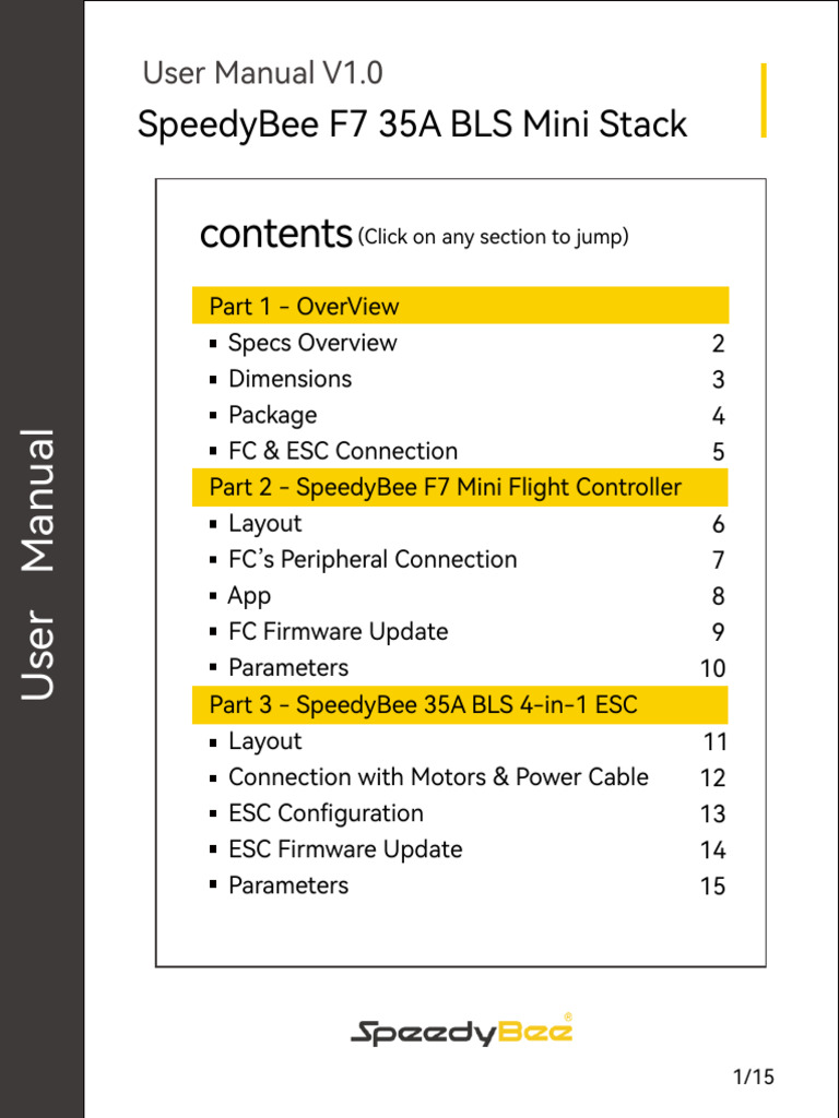 SpeedyBee f7 Mini Stack en | PDF | Electronics | Computer Hardware