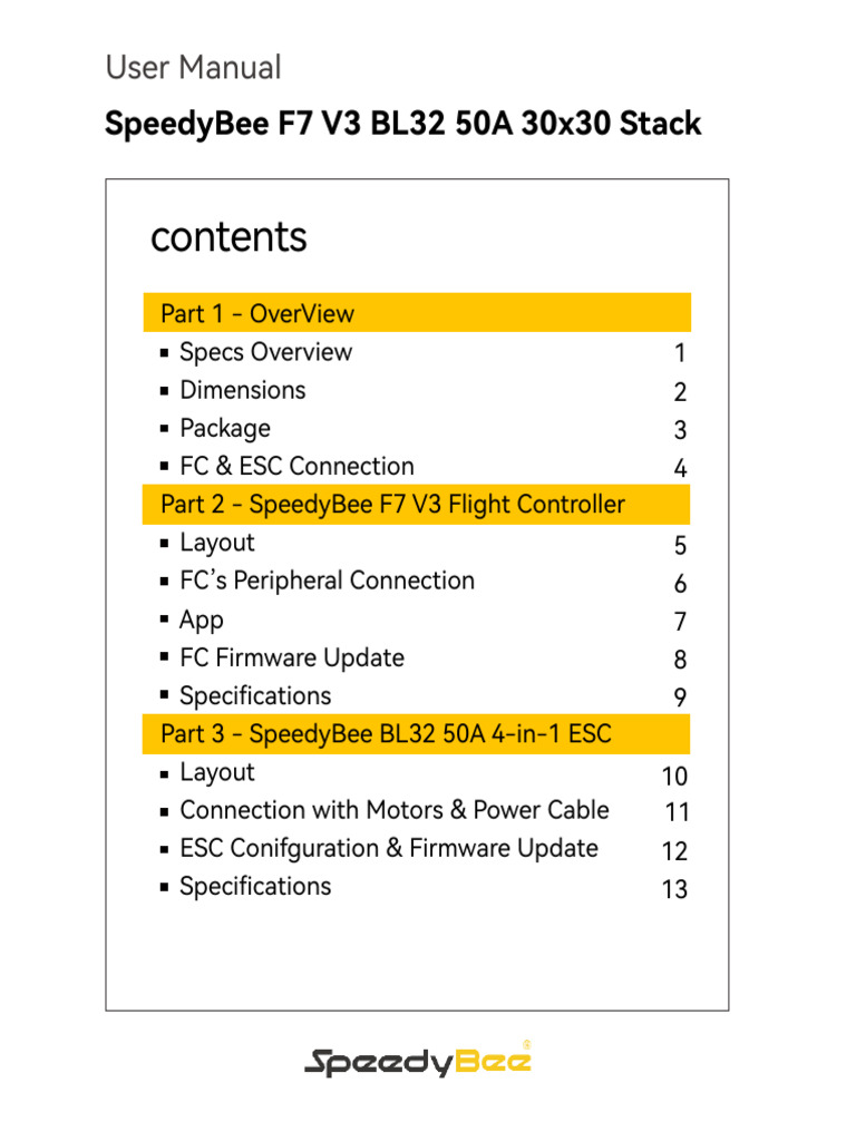 SpeedyBee F7V3 Stack Manual EN | PDF | Computer Engineering | Electronics