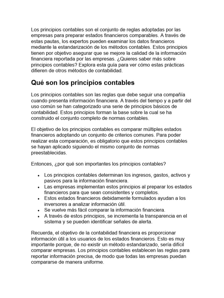 Los Principios Contables | Descargar gratis PDF | Contabilidad | Estado ...