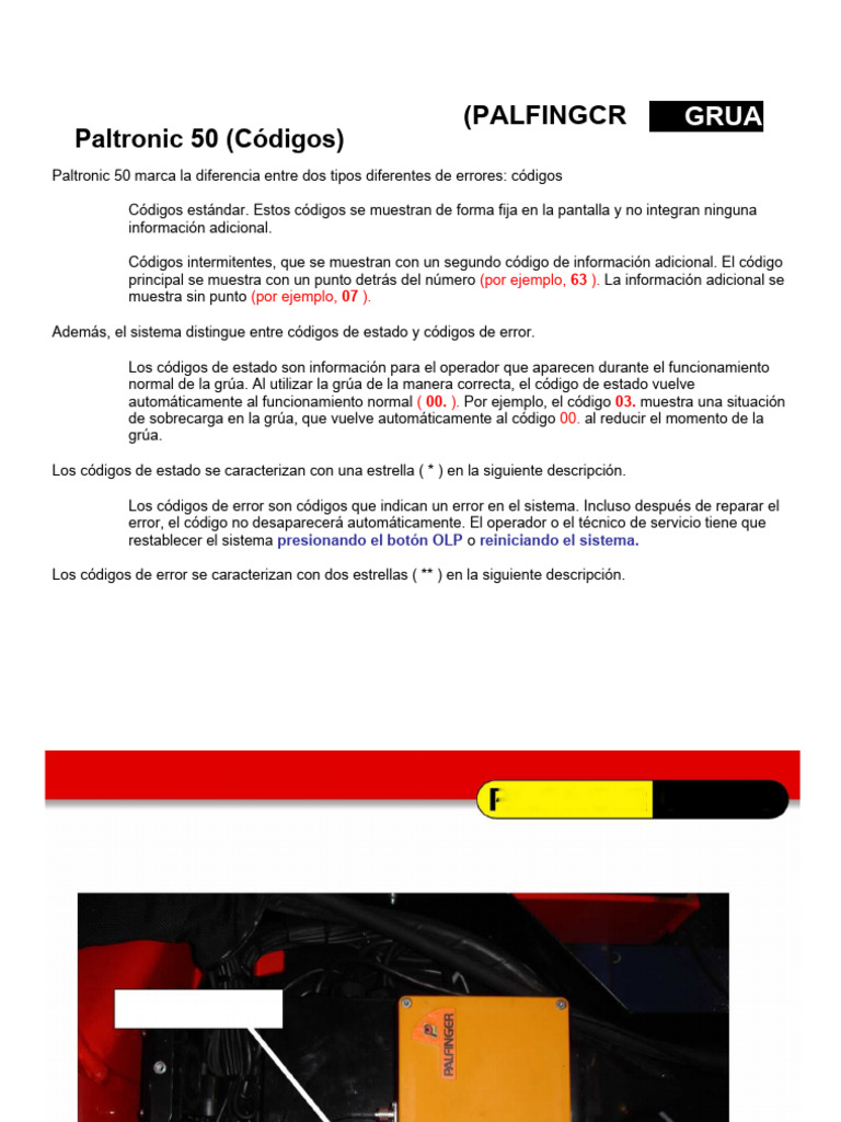 Códigos de Error de Palfinger | PDF | Radio | Software