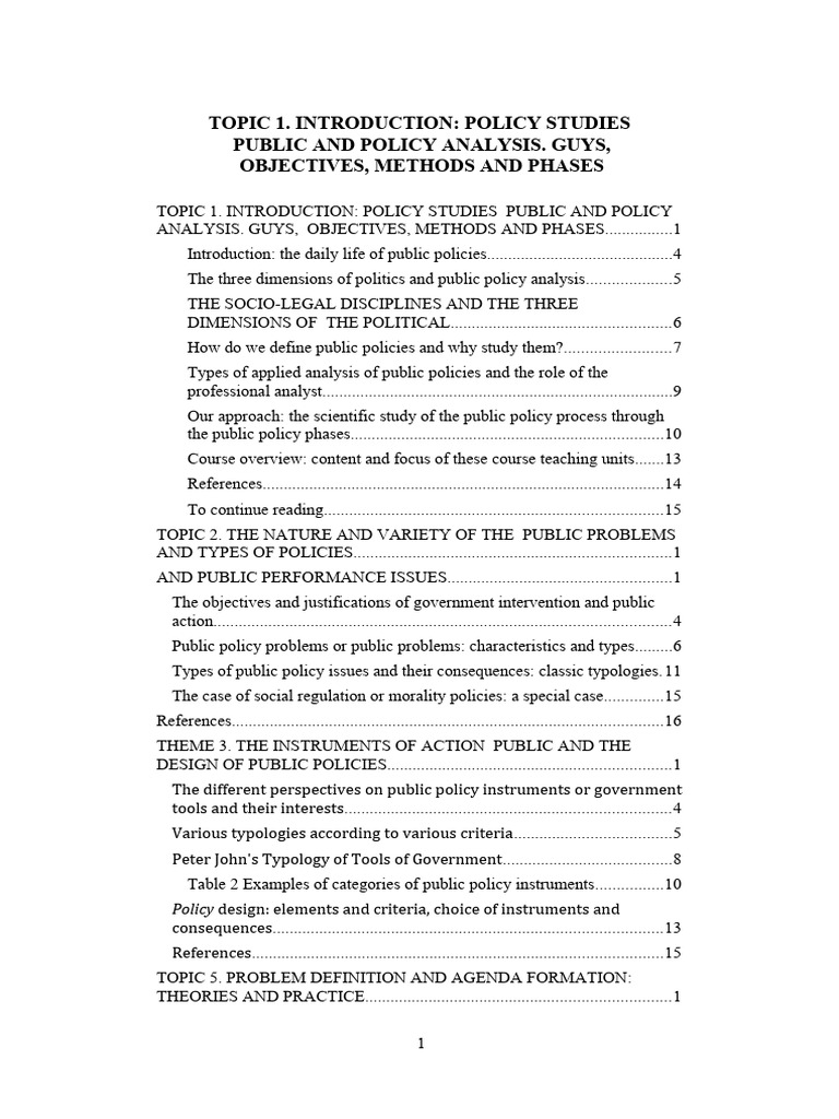Introduction To Public Policies | PDF | Policy | Policy Analysis