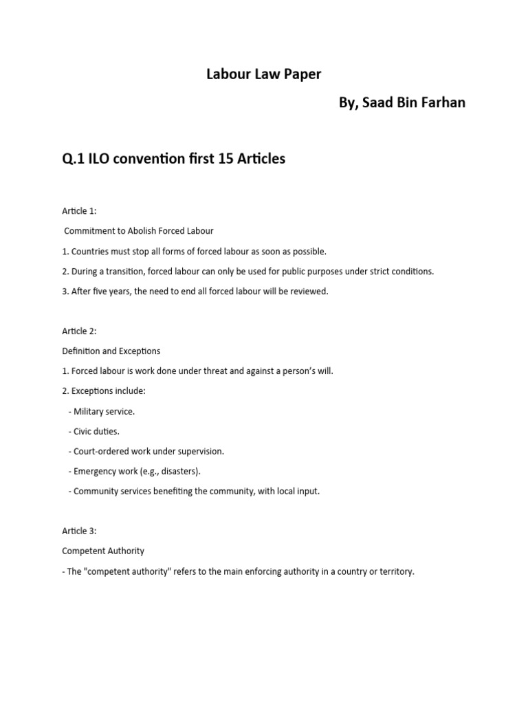 Overview of Labour Law Provisions | PDF | Labour Law | Employment