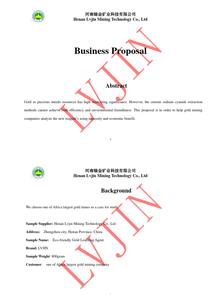 Business Proposal | PDF | Mining | Gold Mining