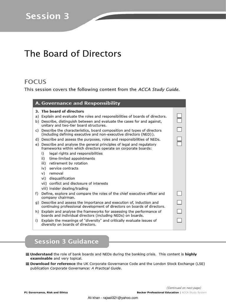 P1-03 The Board of Directors | PDF | Board Of Directors | Insider Trading