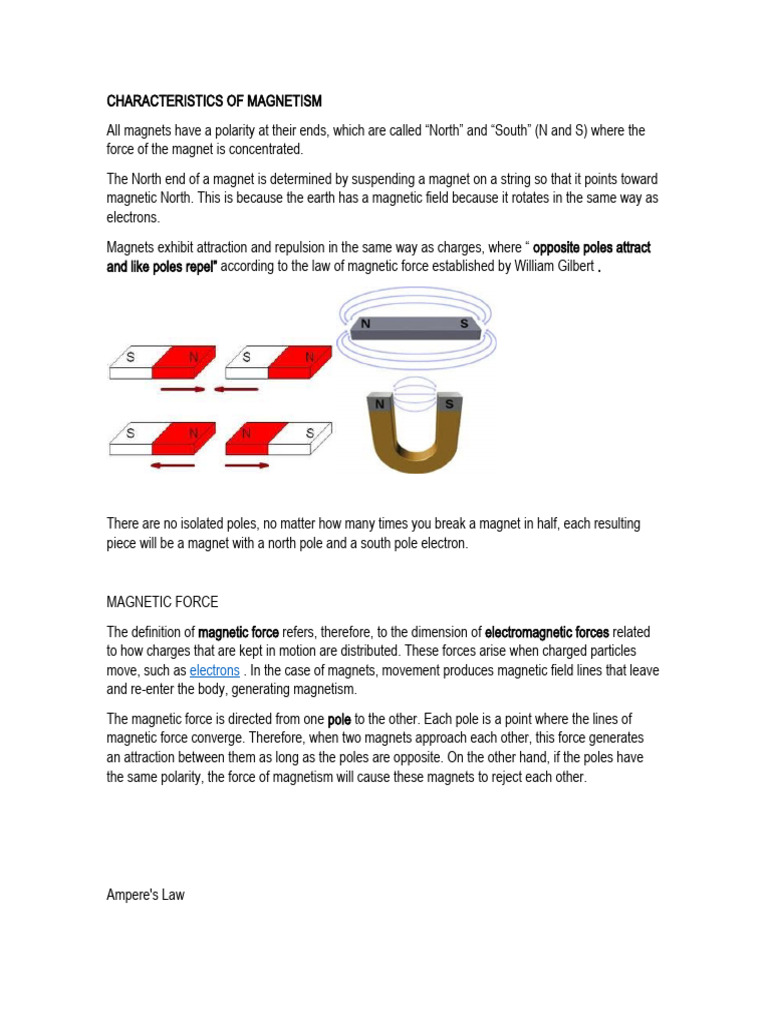 Characteristics of Magnetism | Download Free PDF | Magnetic Field | Force