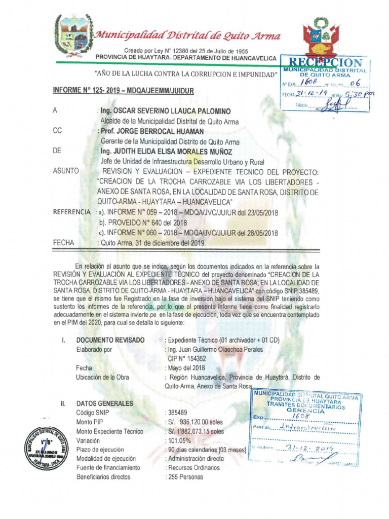 Creacion de Trocha Carrozable Santa Rosa | PDF
