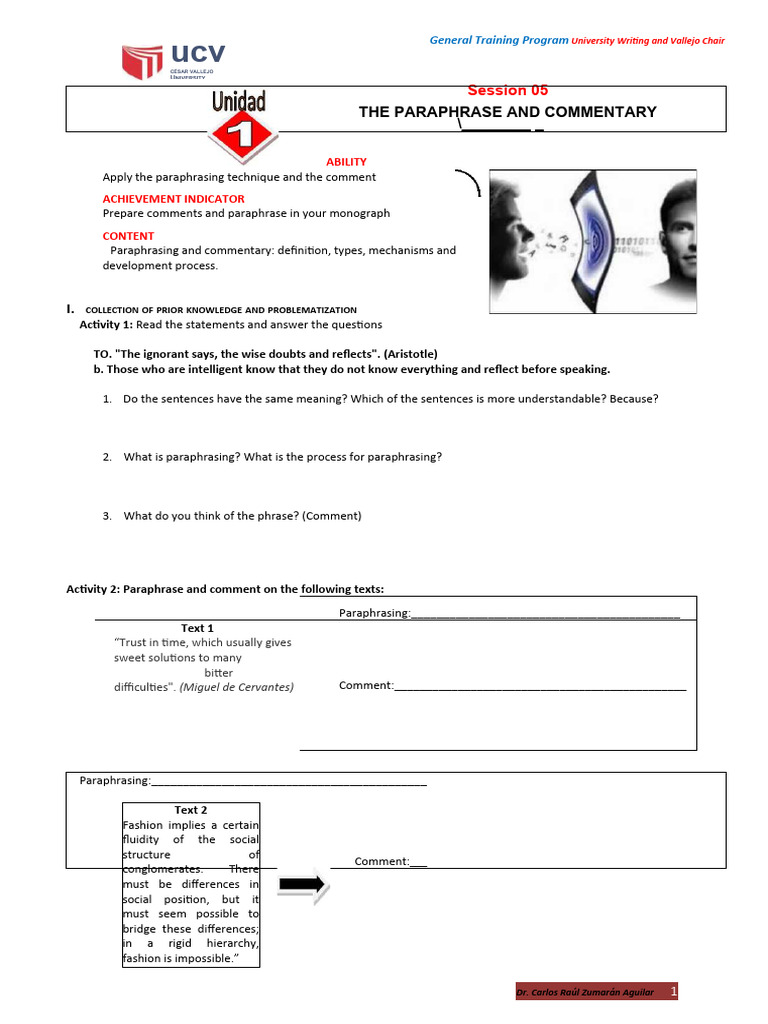 Paraphrasing PDF | PDF | Information | Word