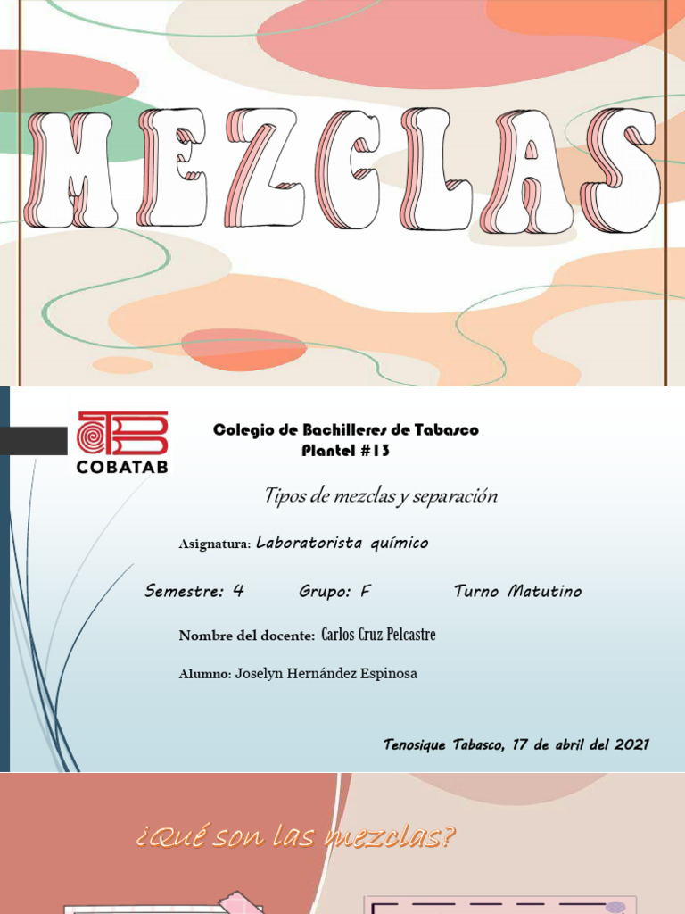 Mezclas Quimica Pdf Mezcla Química