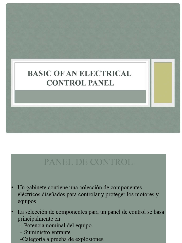 Básico de Un Panel de Control Eléctrico | PDF | Componentes eléctricos ...