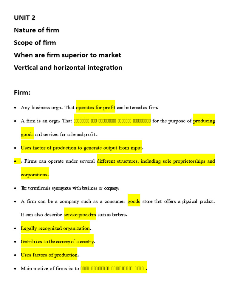 Strategic Management Sem 4 Mba Notes Pdf Partnership Mergers And