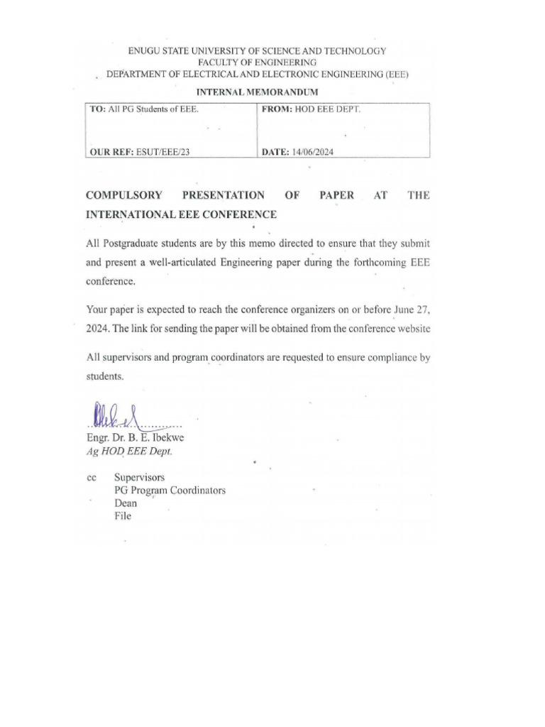 Internal Memo 1 | PDF
