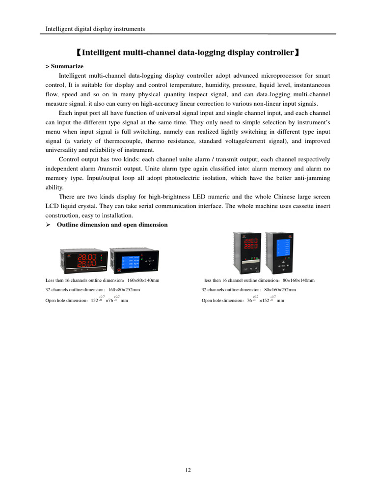 Intelligent Multi-Channel Data-Logging Display Controller | PDF ...