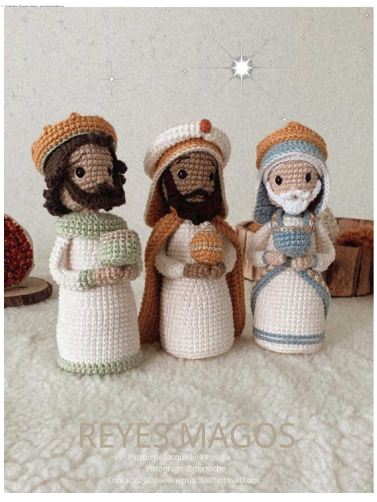 Crochet Pattern for Three Wise Men | PDF | Embroidery | Crochet