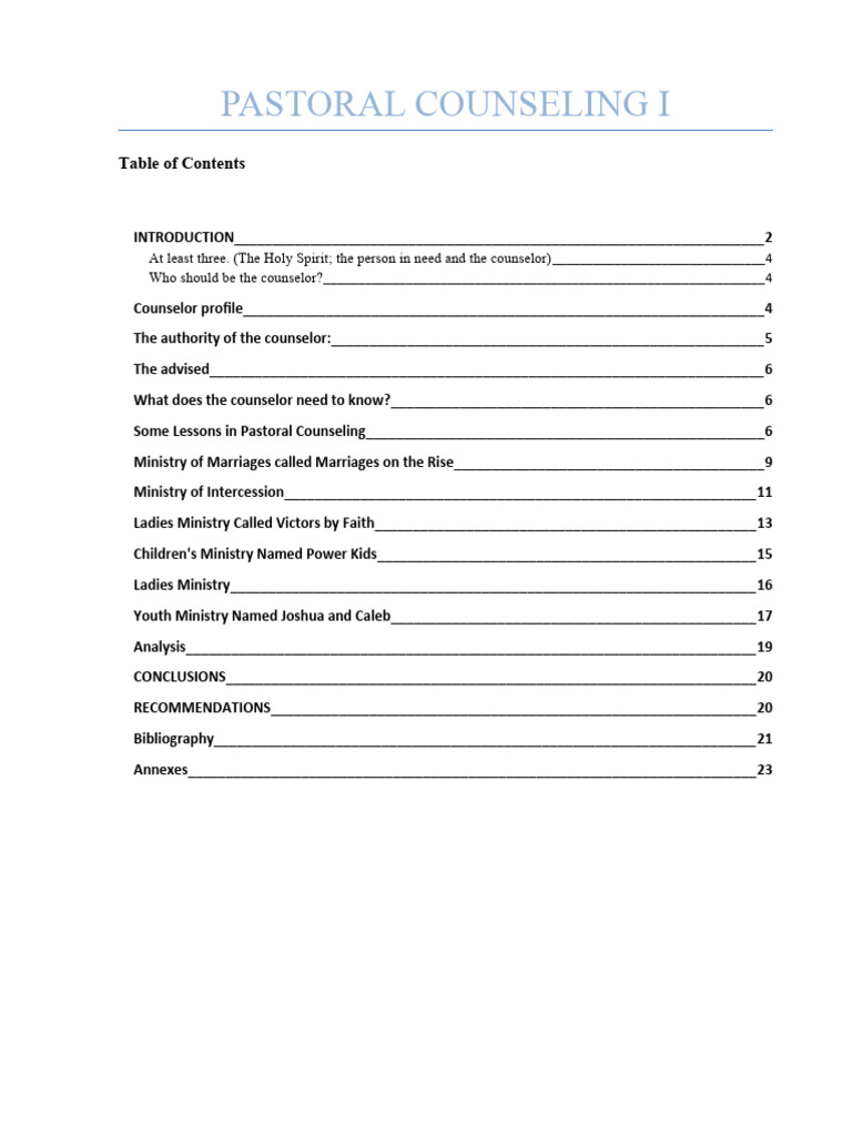 Pastoral Counseling Research Work Report 1 | PDF | Counseling Psychology | Psychotherapy