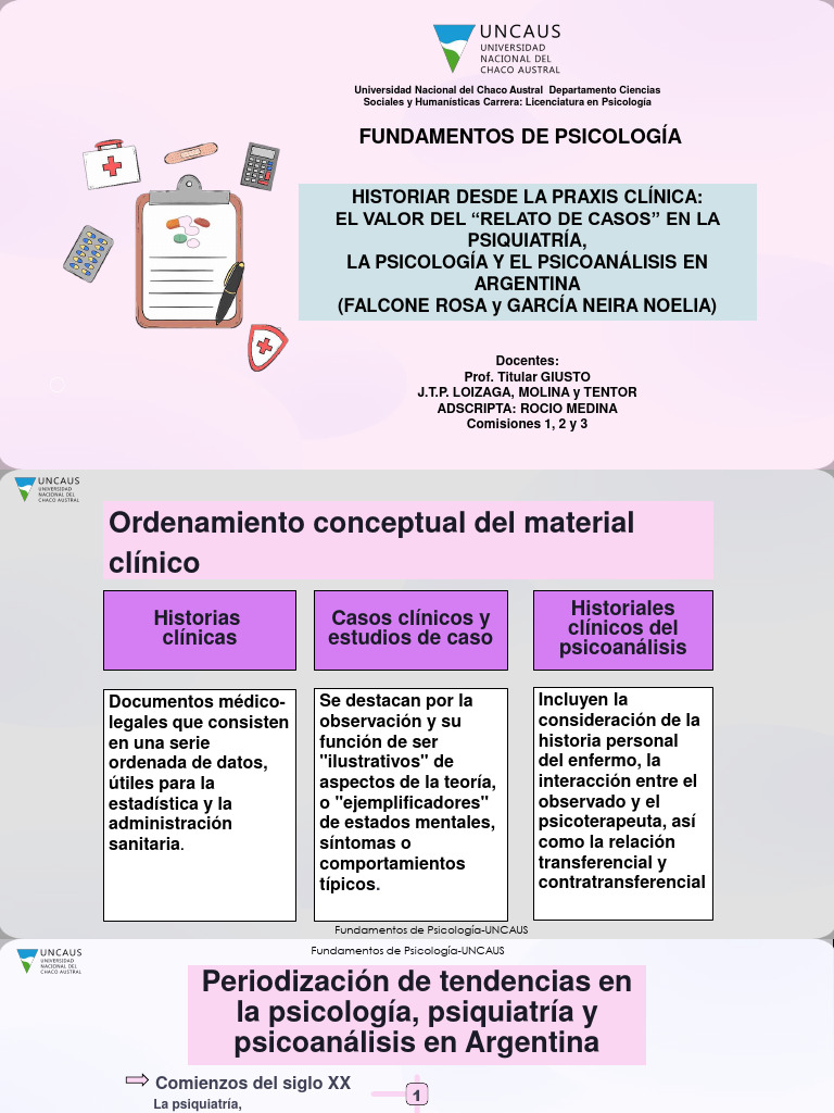 TC U6-Historiar Desde La Praxis Clínica-Falcone y Garcia Neira Com3 | PDF | Psicoanálisis ...