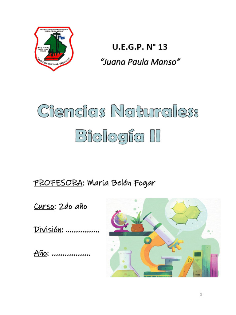 Cuadernillo 2do Año Juana Paula Manso | PDF | Mitosis | Biomoléculas