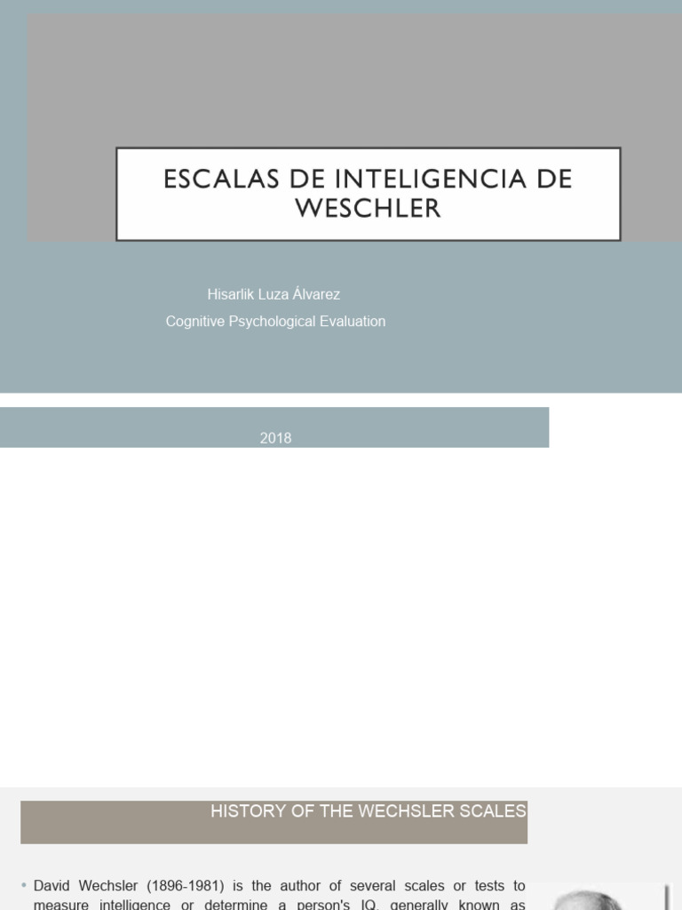 Intelligence Scale | PDF | Wechsler Adult Intelligence Scale | Cognition