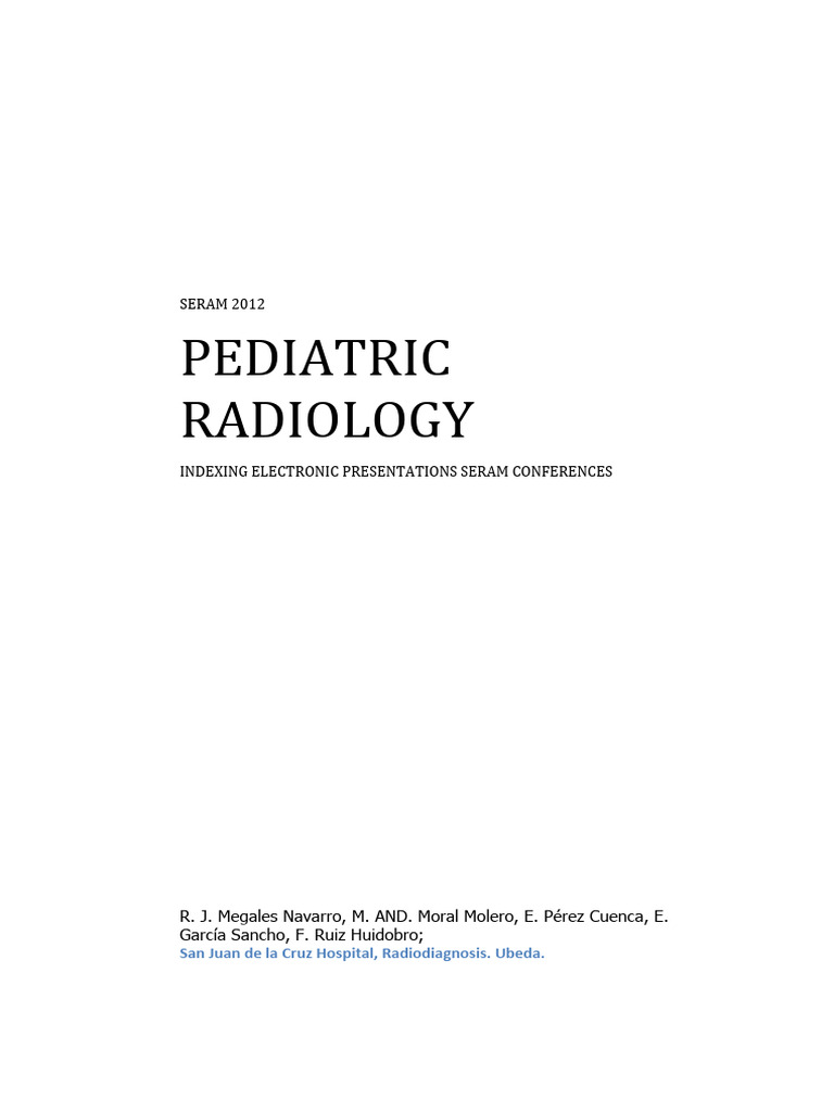 Pediatric Radiology | PDF | Radiology | Magnetic Resonance Imaging