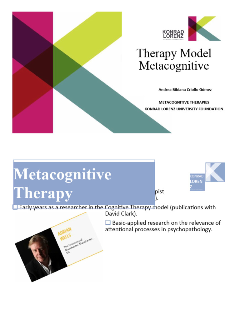 Fundamentals and Model of Metacognitive Therapy | PDF | Metacognition | Psychotherapy