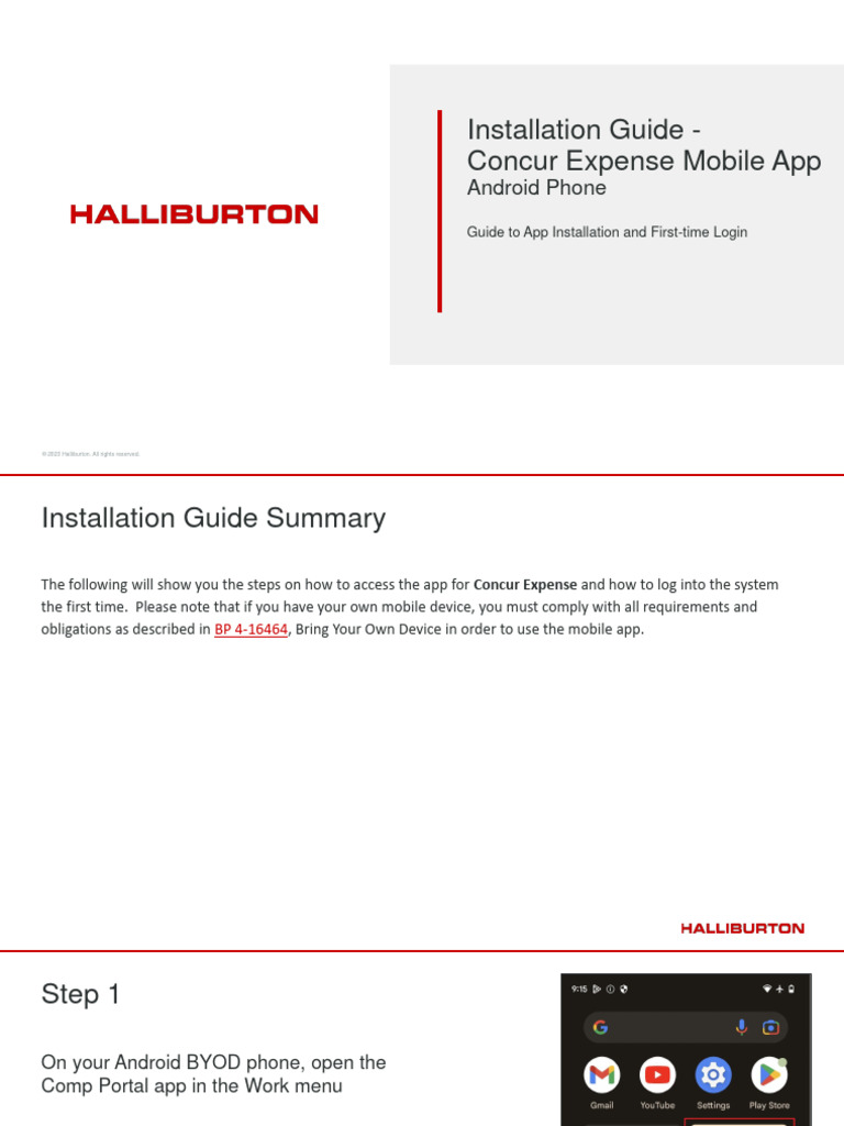 Concur Expense App Installation Guide | PDF | Business