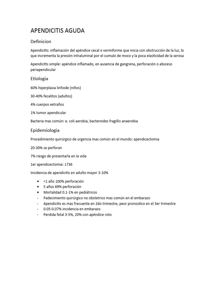 01 02 03 APENDICITIS AGUDA Abdomen Agudo COLE Enf Div | PDF ...