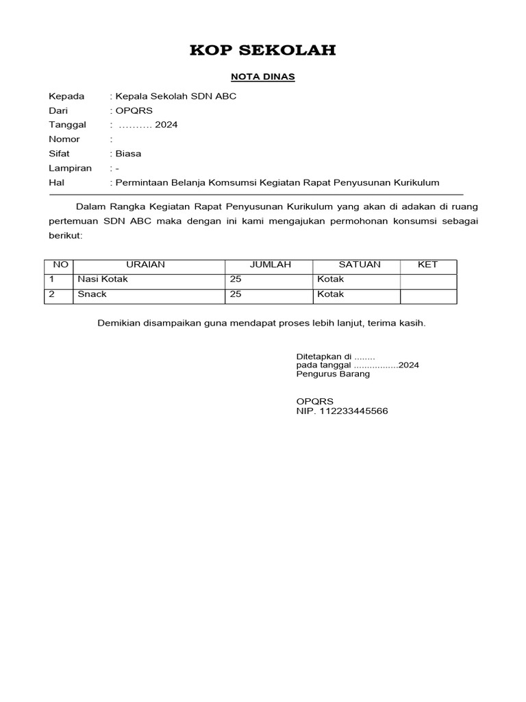 Contoh SPJ Sekolah 2024 | PDF