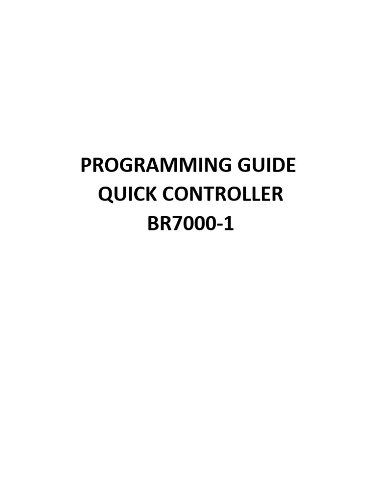 BR7000-1 Controller Programming Guide | PDF | Transformer | Electrical ...