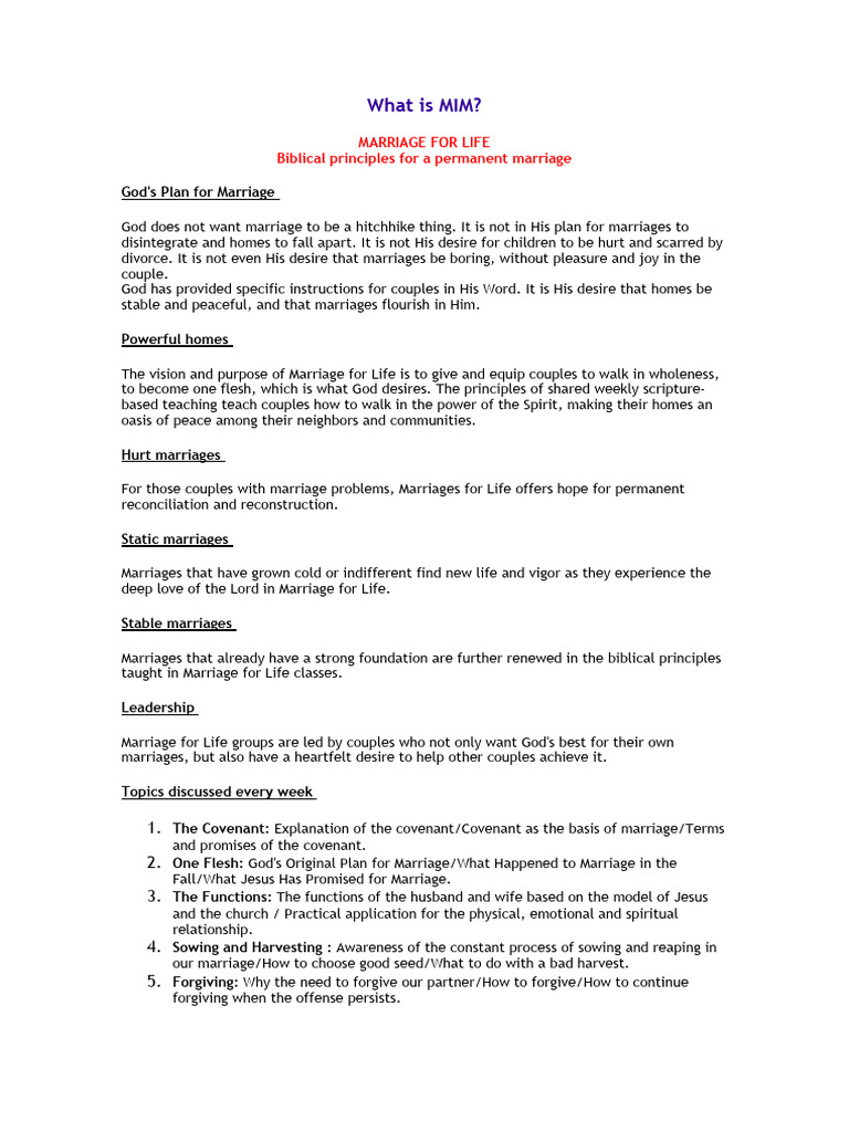 Biblical Marriage Principles Guide | PDF | Marriage | Intimate ...