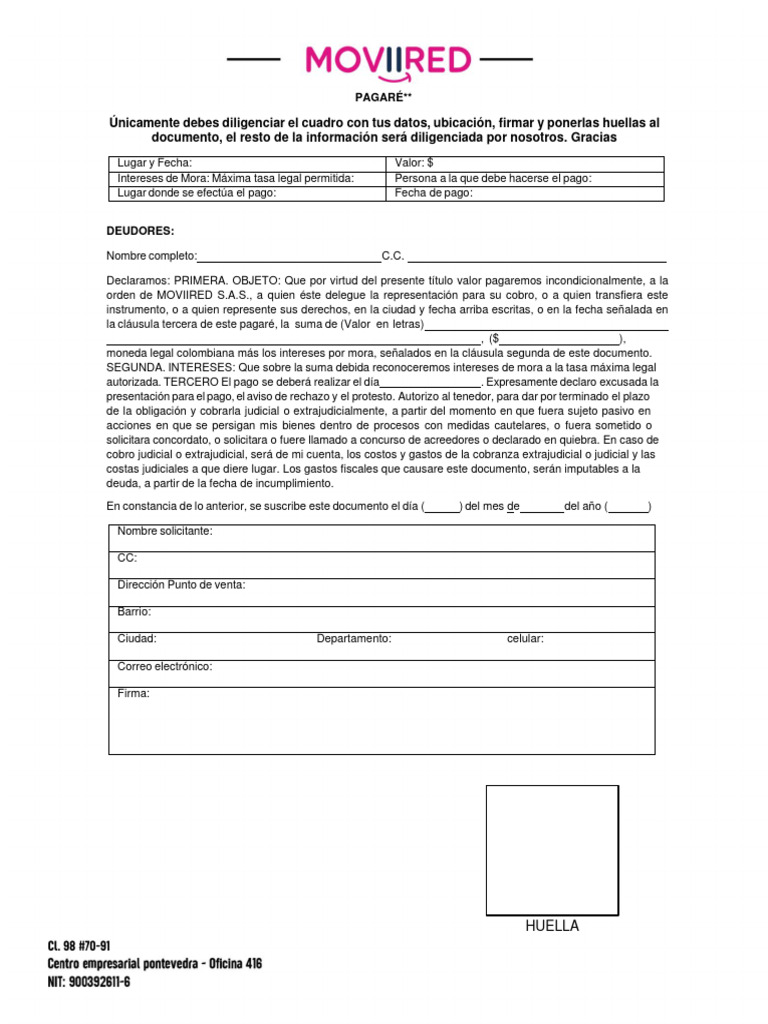 Pagaré Sin Codeudor Actualizado 2024 | PDF | Pagos