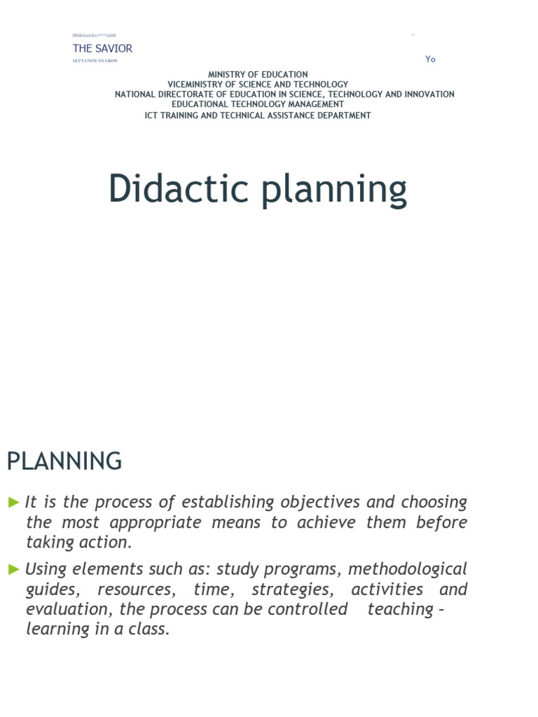 Didactic Planning Presentation | PDF | Lesson Plan | Teachers