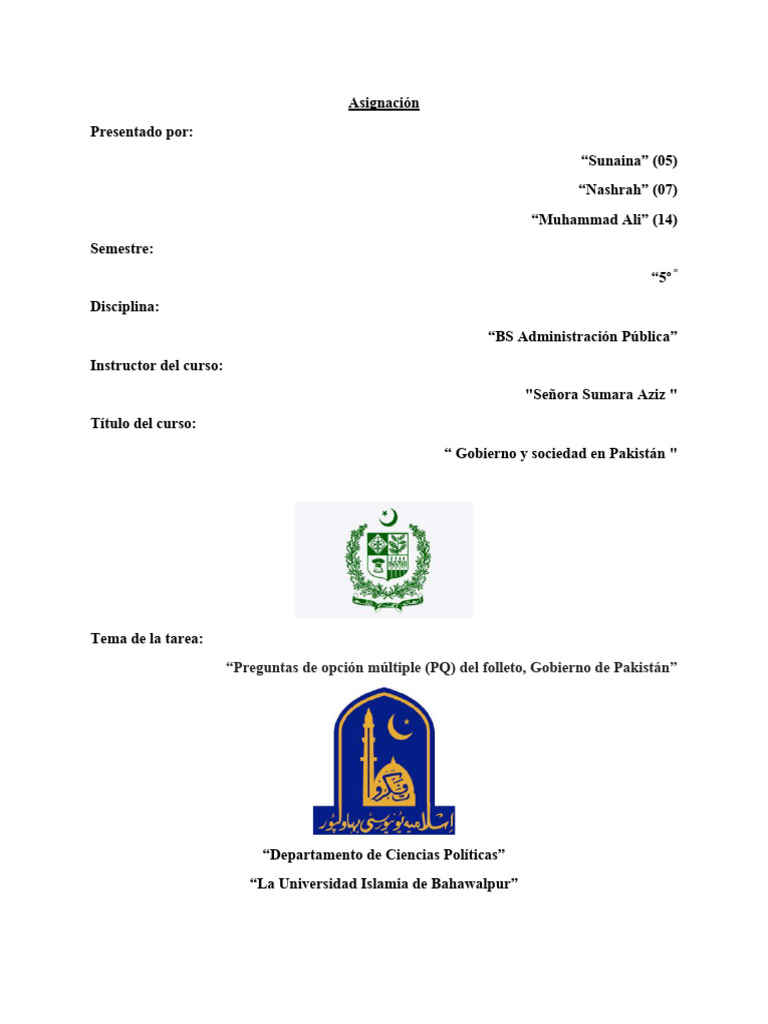Preguntas Frecuentes Sobre Gobierno y Sociedad en Pakistán | PDF ... Preguntas Frecuentes Sobre Gobierno y Sociedad en Pakistán | PDF ...