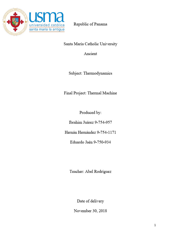 Thermodynamics Project Guide | PDF | Heat | Thermodynamics