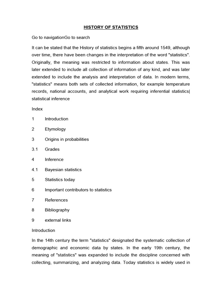 History of Statistics | PDF | Bayesian Probability | Statistics