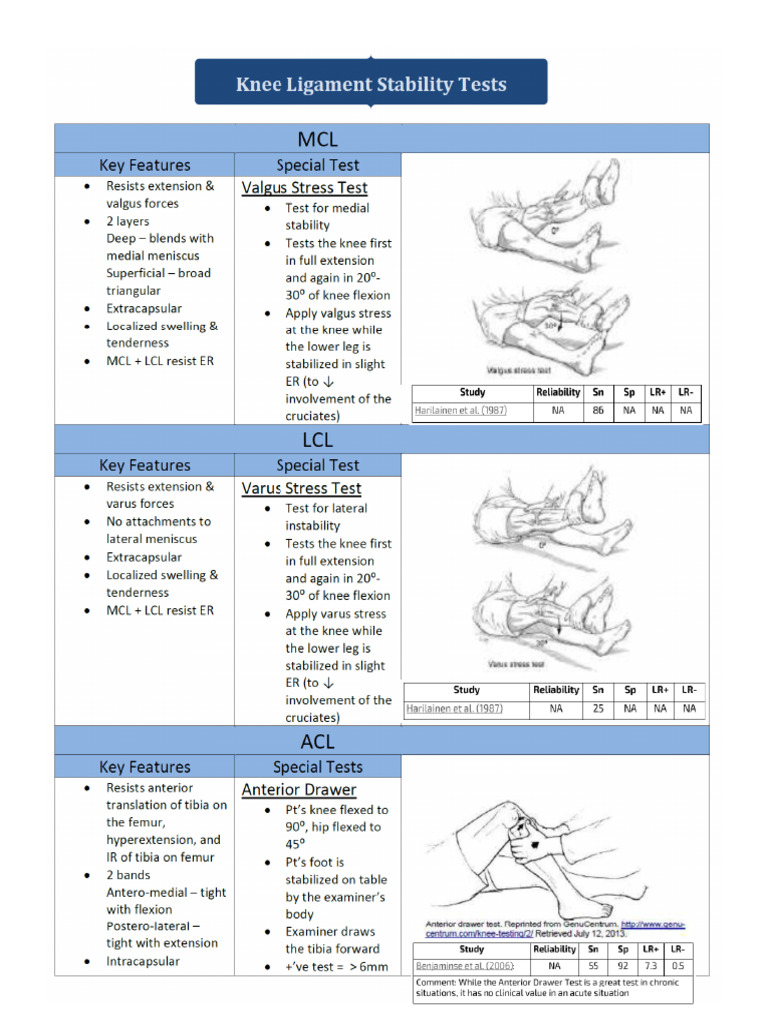 Knee Assessment | PDF