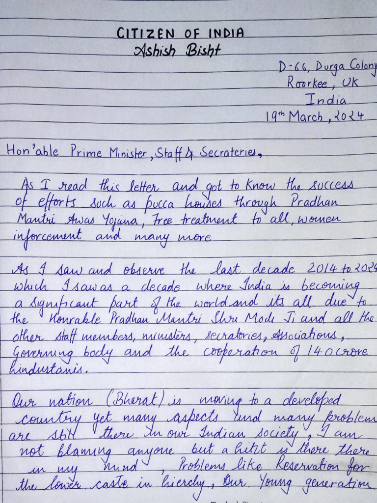 Letter To Prime Minister and Staff | PDF