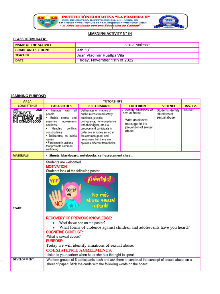 LEARNING SESSION #34 Sexual Violence | Download Free PDF | Adolescence | Sexual Abuse