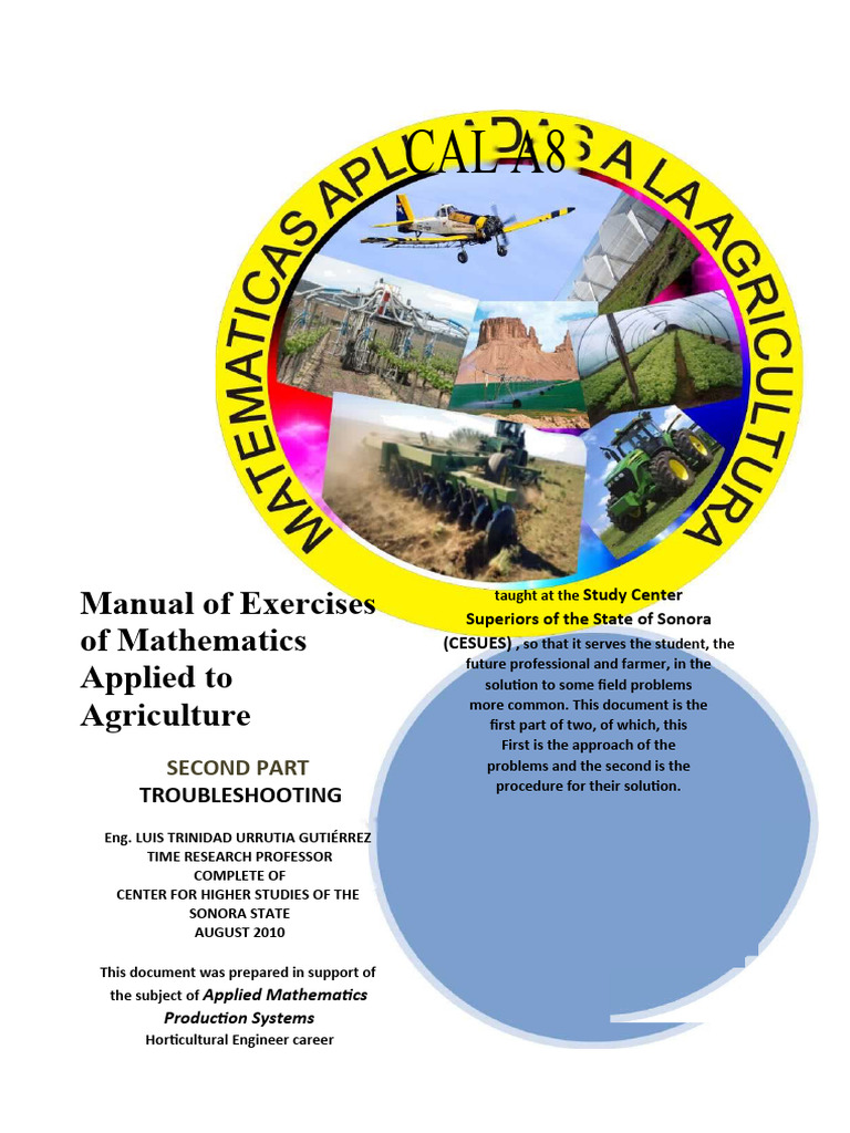 Applied Math Exercises for Agriculture | PDF | Mathematics