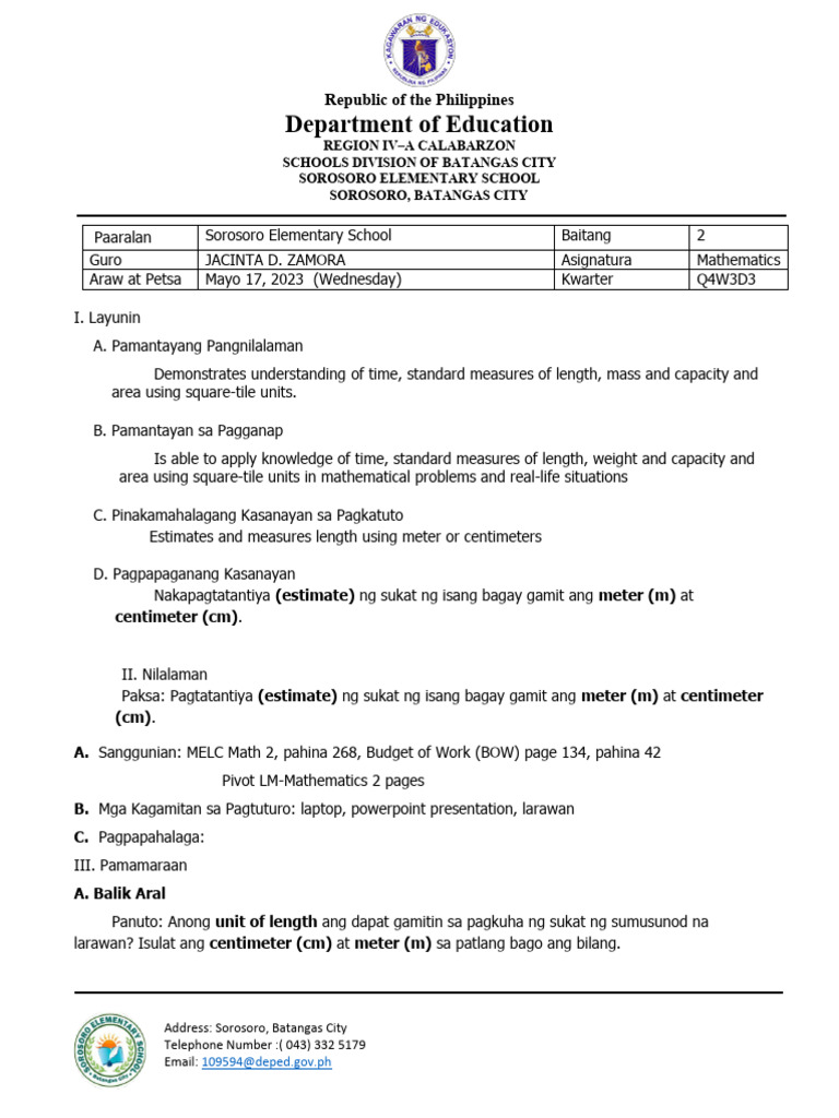 Math2 DLP Q4 W3 D3 Wednesday | PDF