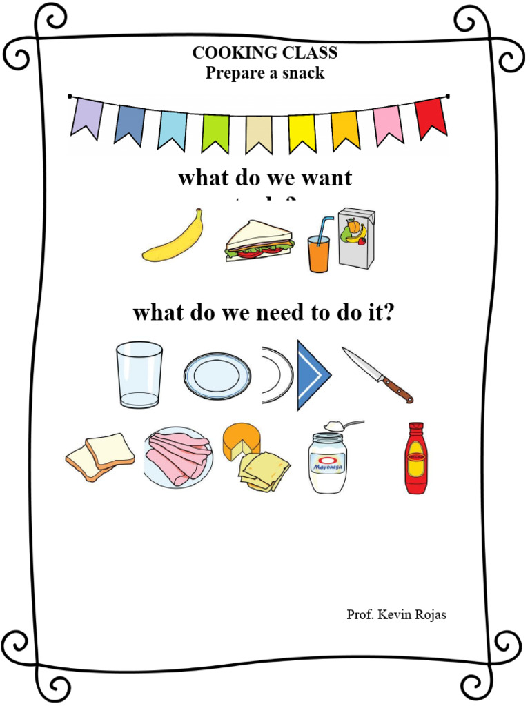 Cooking Class With Pictograms | PDF