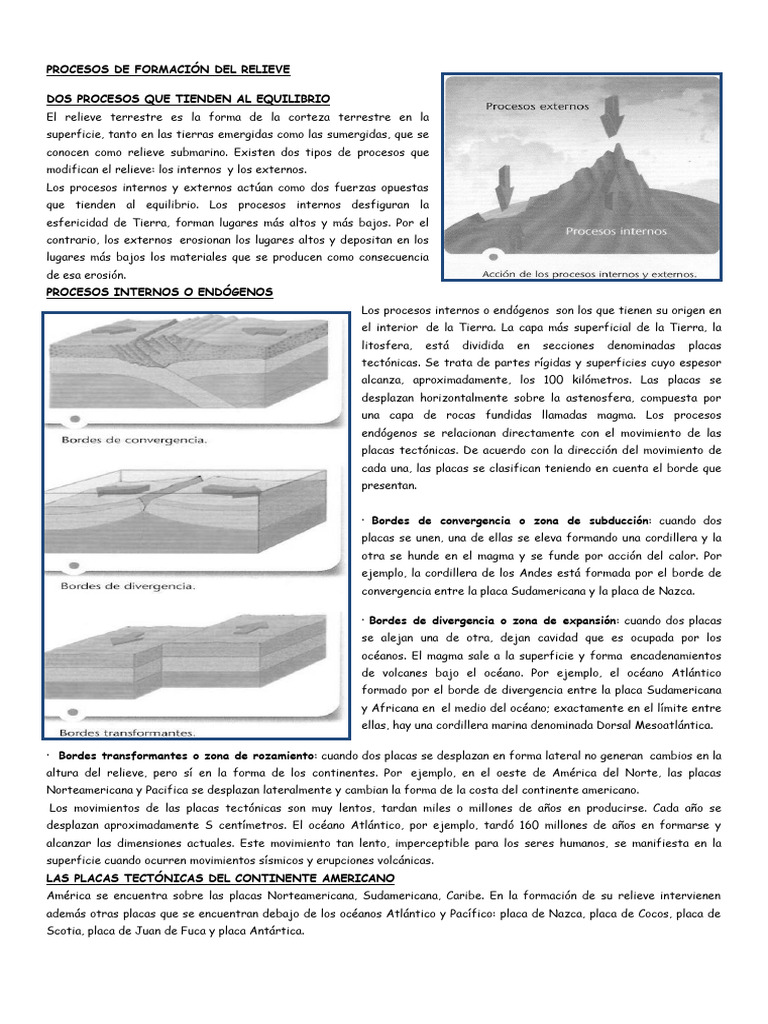 PROCESOS DE FORMACIÓN DEL RELIEVE America - 240426 - 105836 | PDF ...