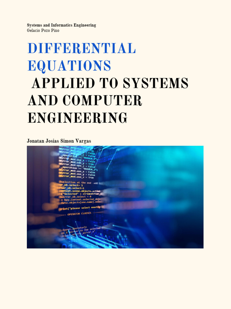 Differential Equations Applied To Systems Engineering and Computer Science | PDF | Differential ...