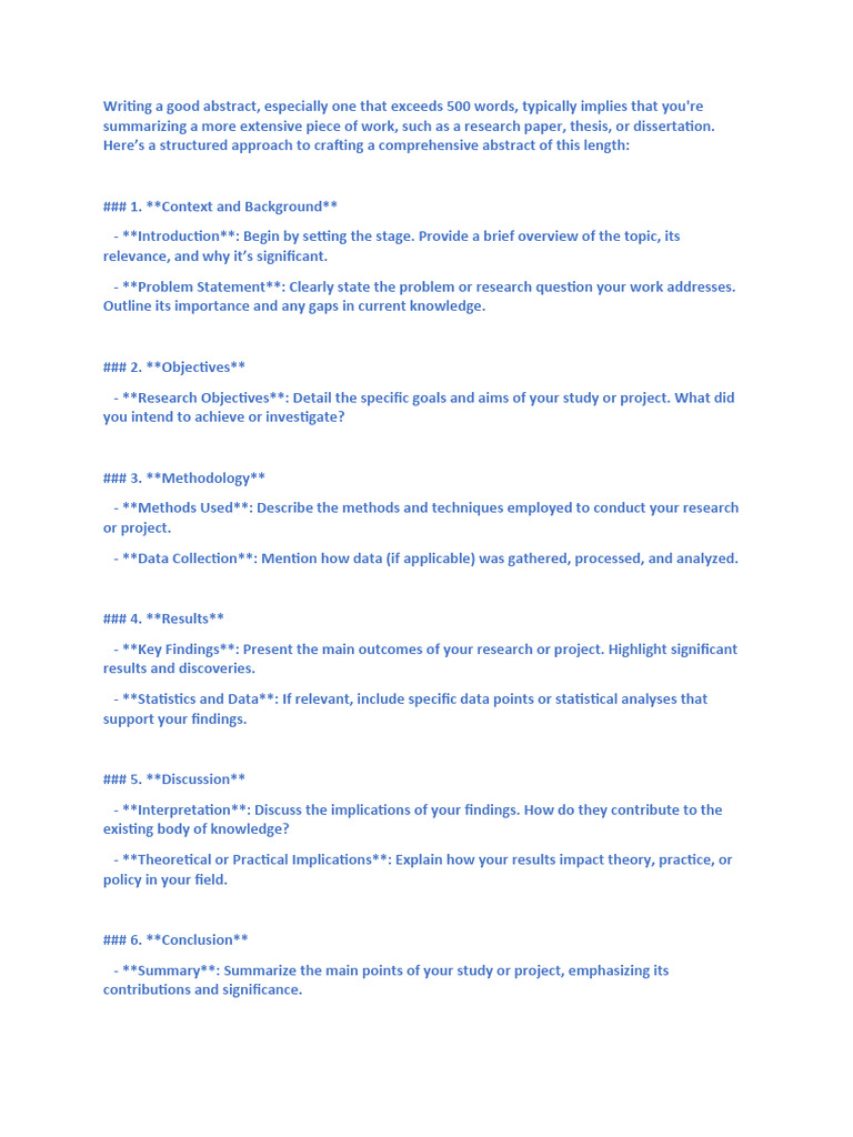 Crafting a 500-Word Abstract Guide | PDF | Methodology | Science