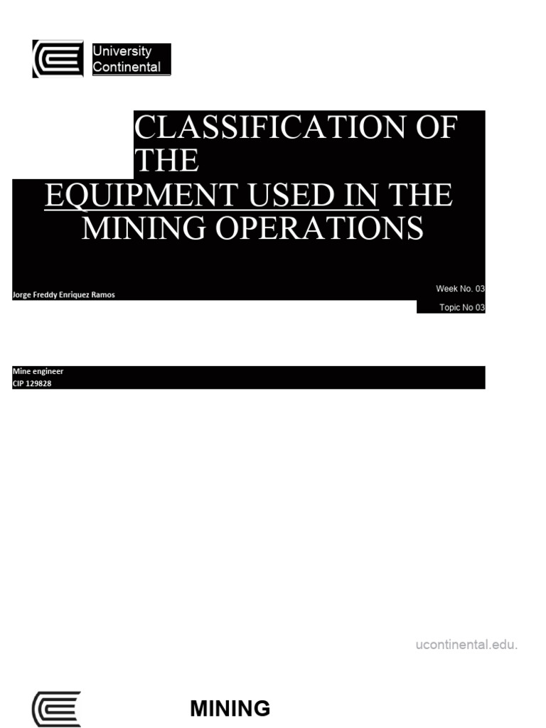 Mining Equipment Classification | PDF | Loader (Equipment) | Truck