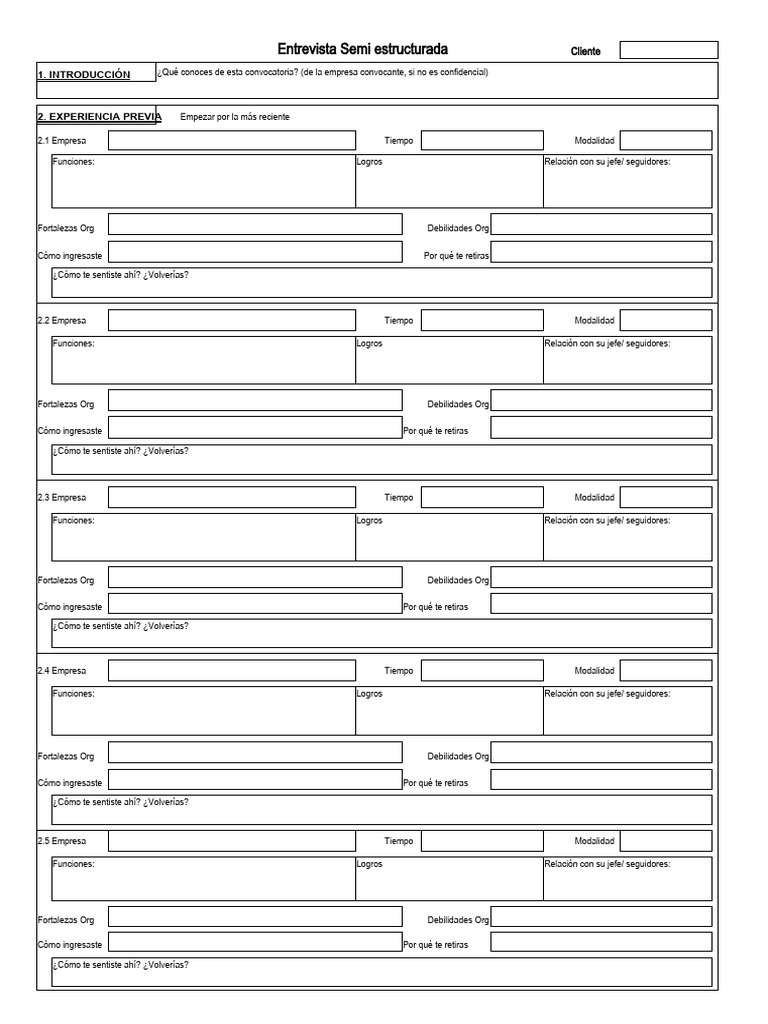 4 Modelo 2 Entrevista Semi Estructurada | PDF