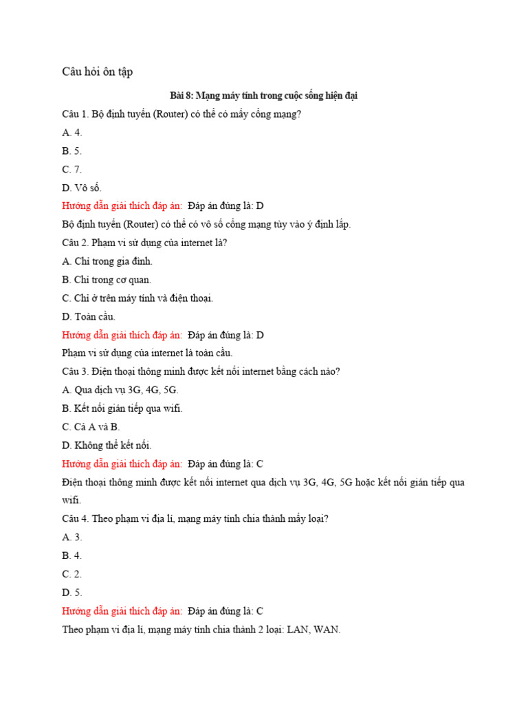 Câu Hỏi Ôn Tập KTTX 2 | PDF