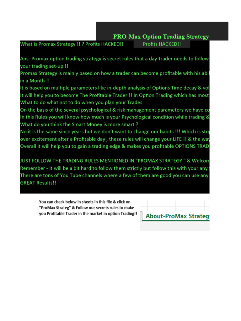 ProMax Trading Strategy Trading Rules 2024 09-01-07!39!35 1 | PDF | Option (Finance ...