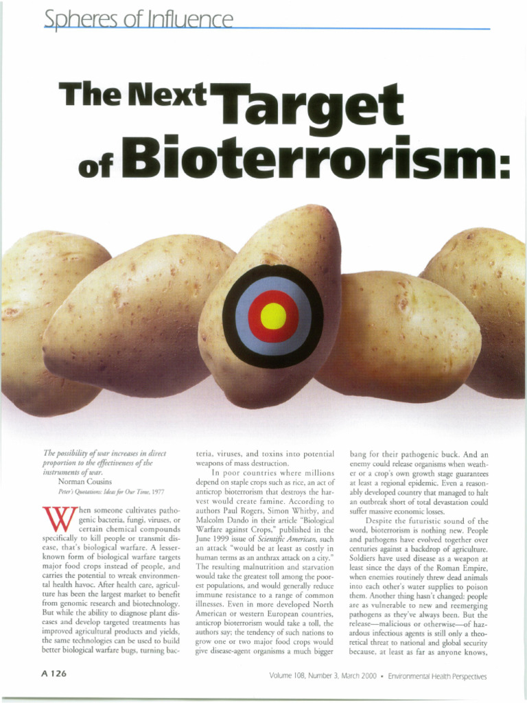 Food Bioterrorism | PDF | Bioterrorism | Biological Warfare