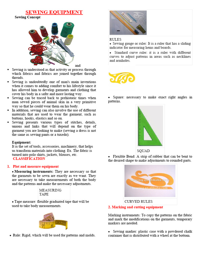 Sewing Equipment | PDF | Sewing | Clothing