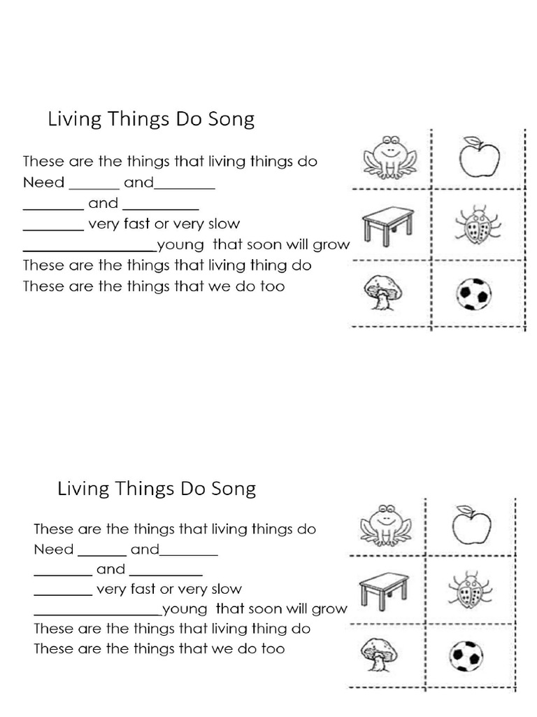 Ws Living Things Song | PDF